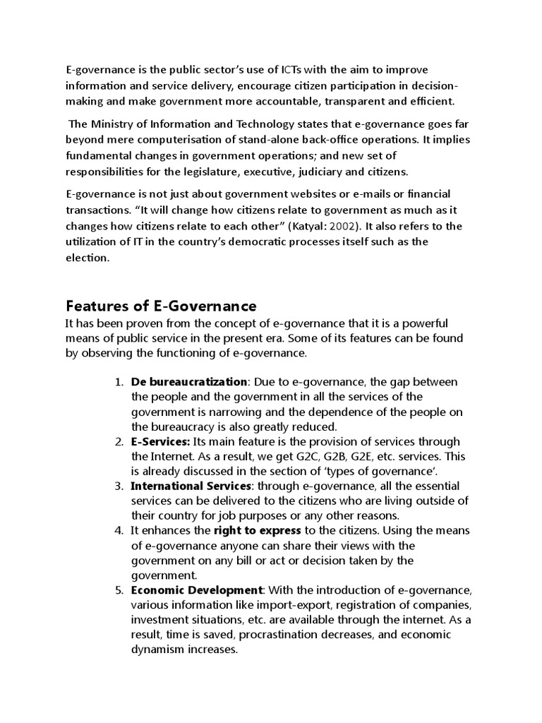E Gov Notes | PDF | Economies