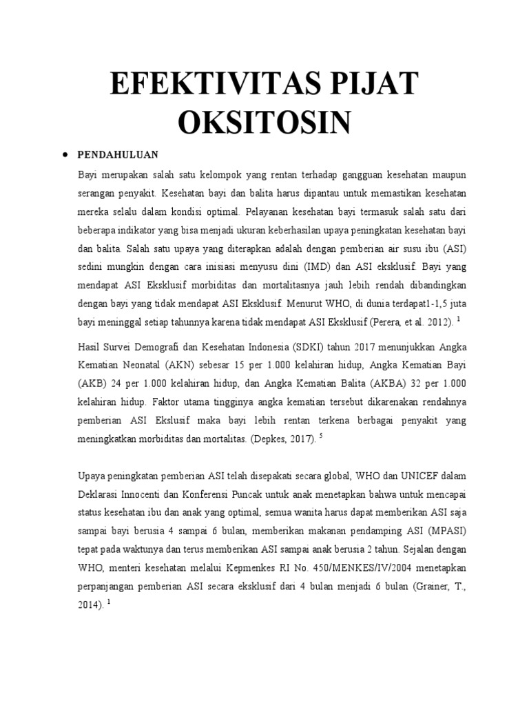 Efektivitas Pijat Oksitosin | PDF