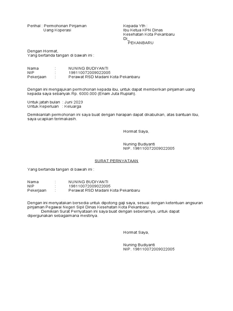 Form Pinjaman Koperasi | PDF | Pengelolaan Keuangan & Uang