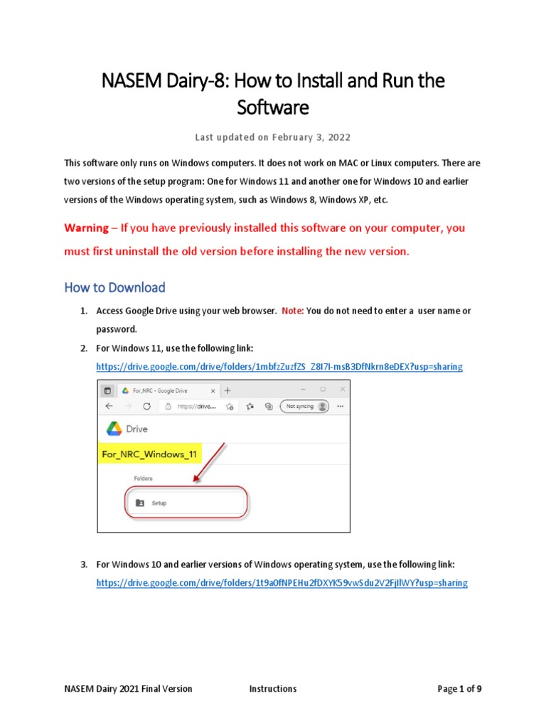 Instructions How To Download and Install NASEM Dairy8-Updated 2022-02 ...