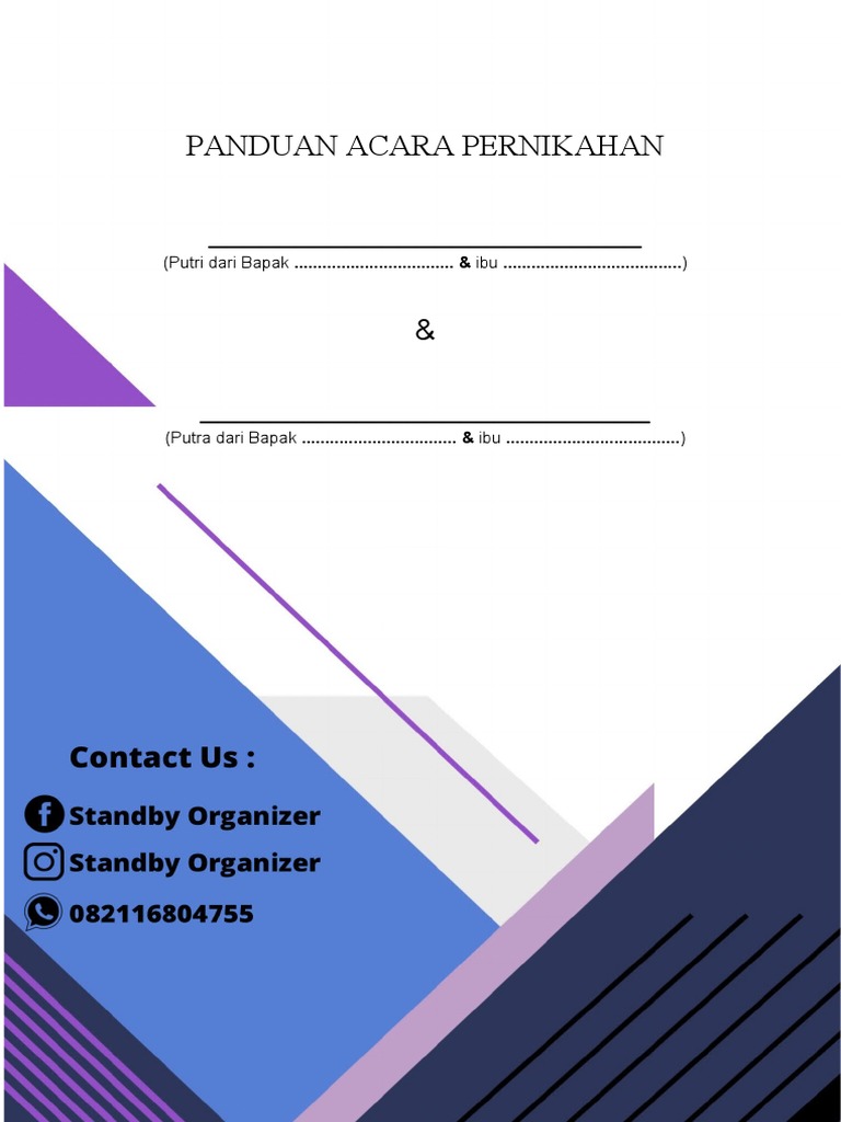 Panduan Pernikahan Standby Organizer 3 | PDF