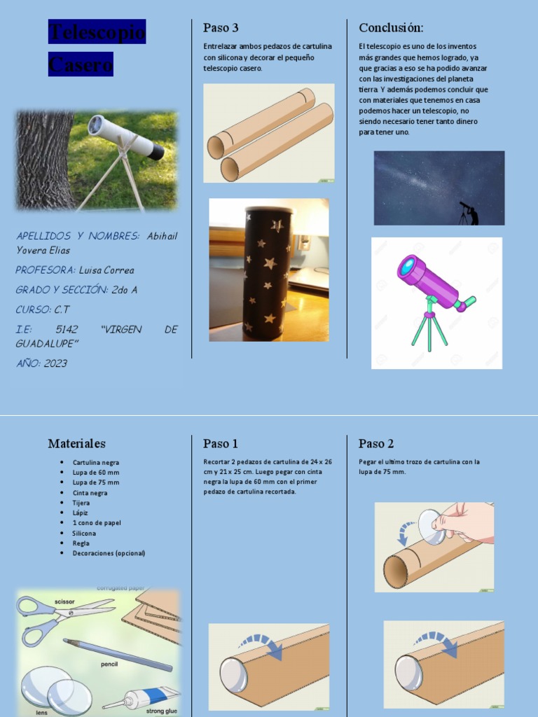Cómo hacer un telescopio casero | PDF
