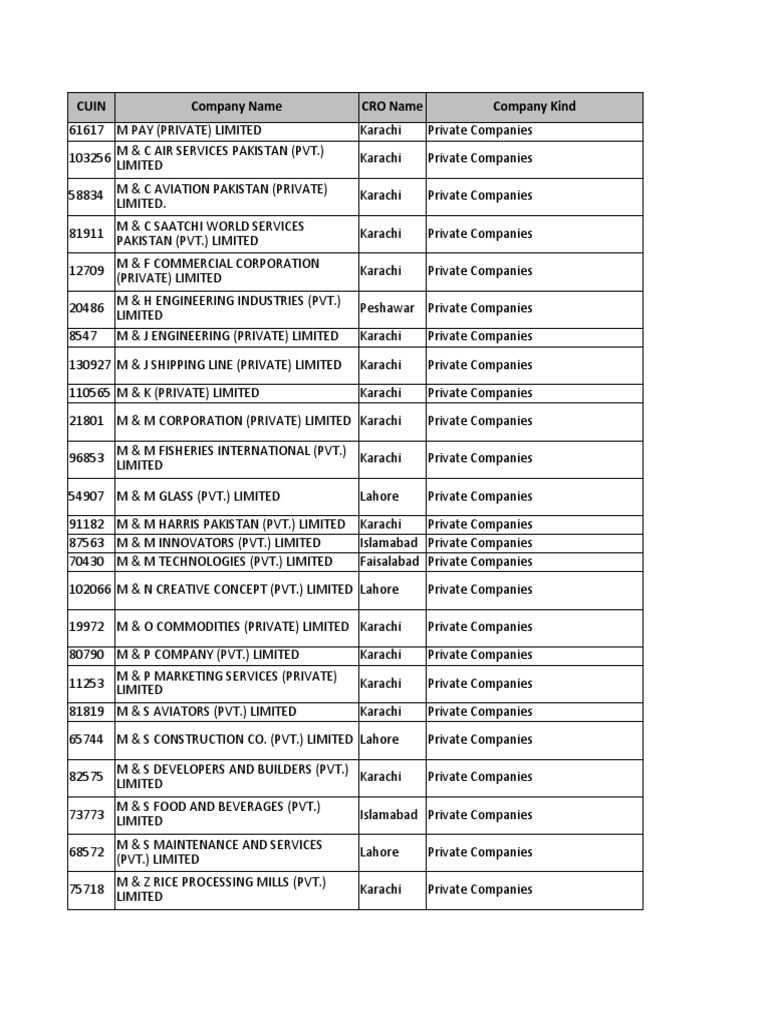 List of Companies by Auditor FIleB | PDF | Business