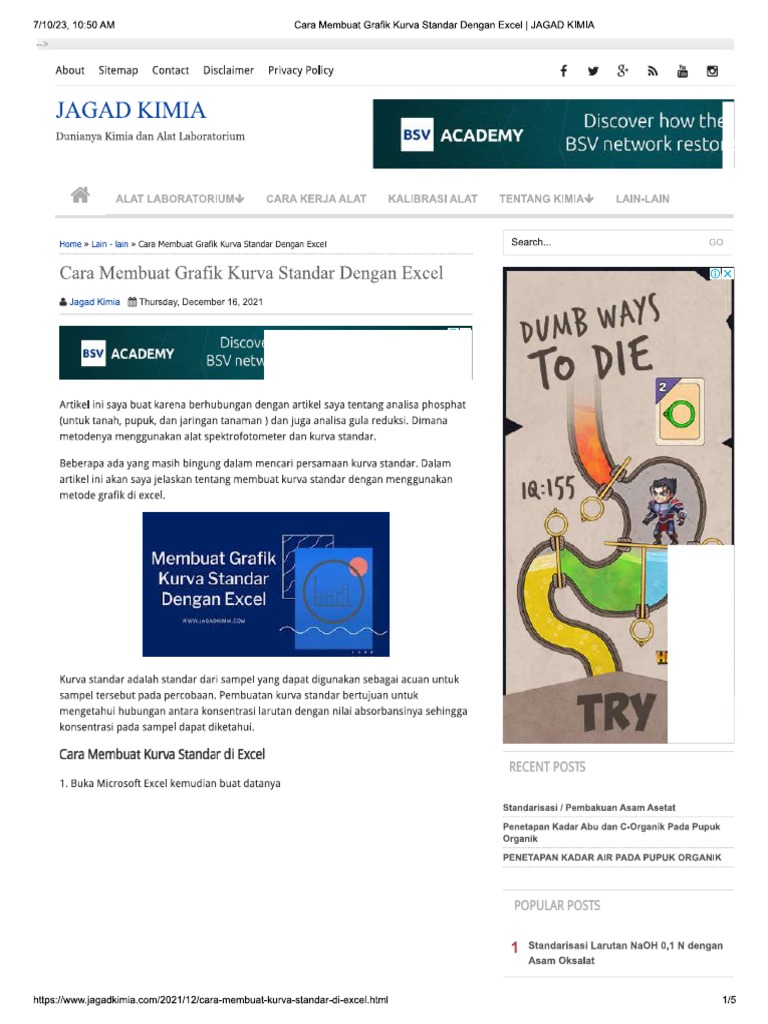 Cara Membuat Kurva Kalibrasi | PDF