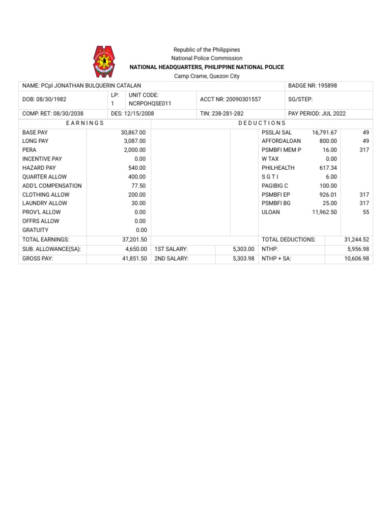 PNP Payslip Portal - Print | PDF | Law Enforcement | Crime & Violence