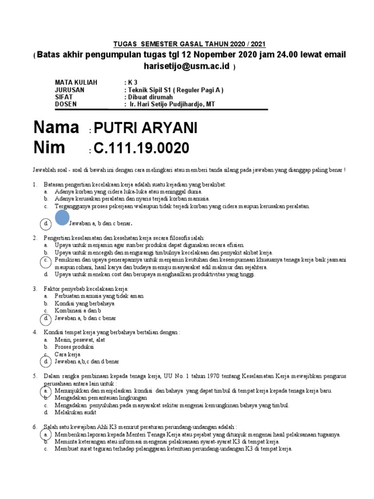 Nama Nim: Putri Aryani C.111.19.0020 | PDF