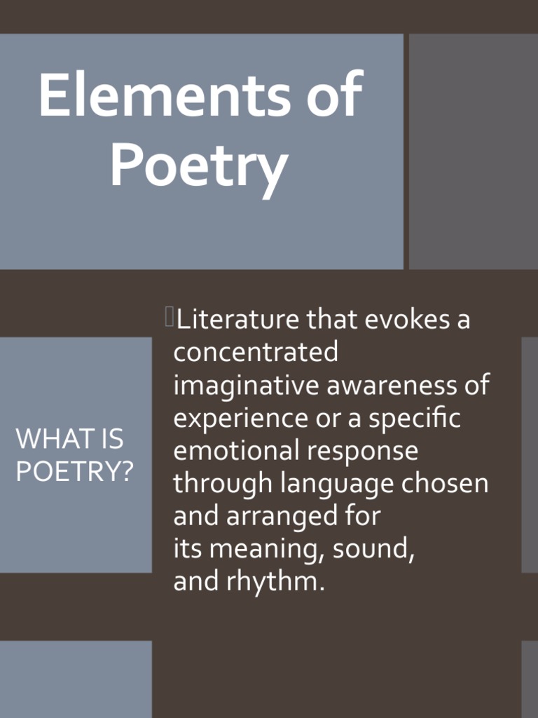 Types and Elements of Poetry | PDF | Poetry | Rhyme
