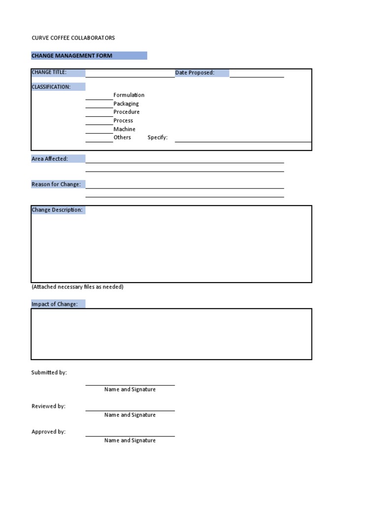 Change Management Form - Version1 | PDF
