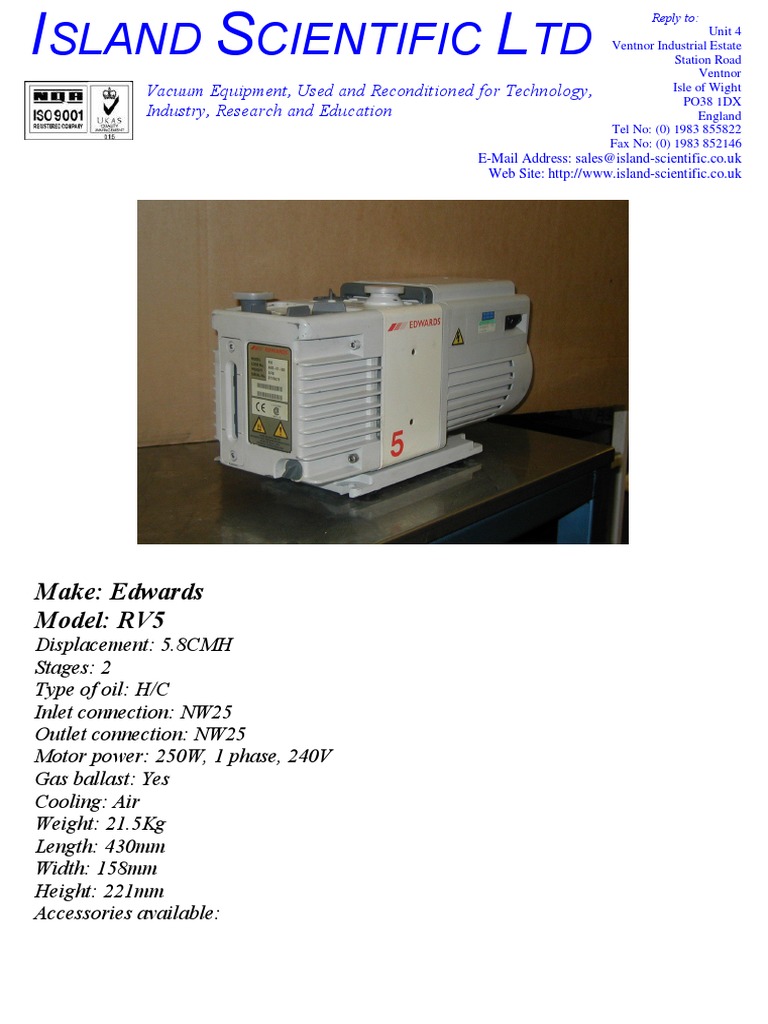 Edwards RV5 | PDF
