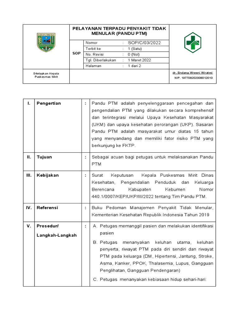 Sop Pandu PTM | PDF