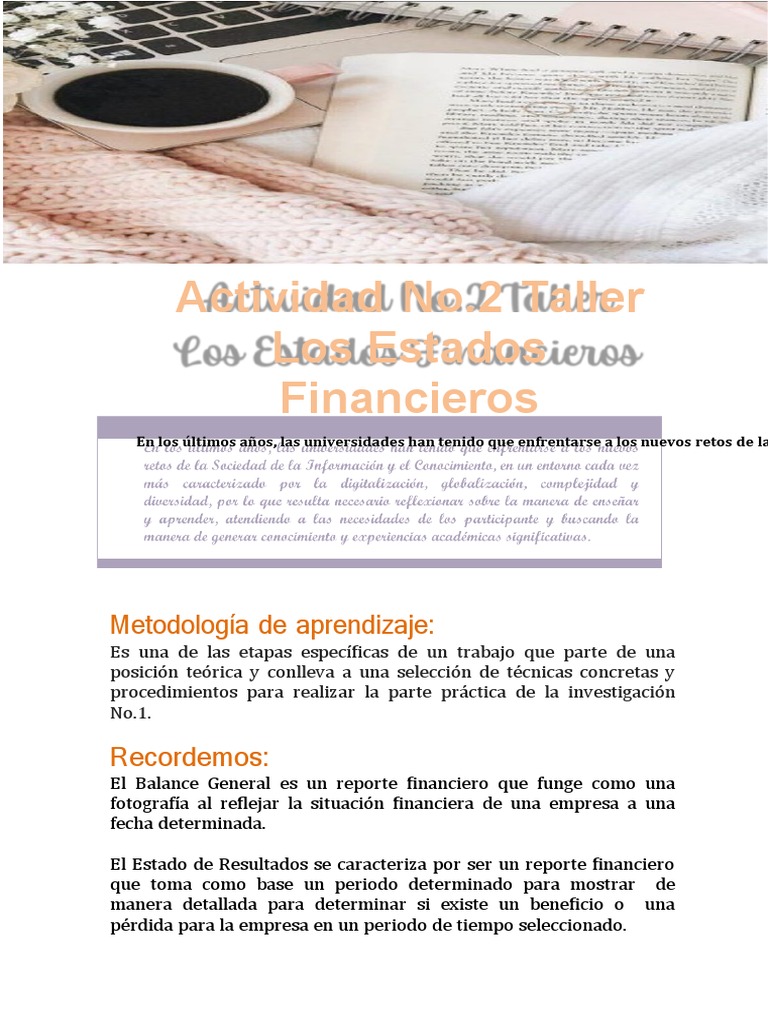 Actividad No.2 Taller de Los Estados Financieros | PDF | Business | Dinero Actividad No.2 Taller de Los Estados Financieros | PDF | Business | Dinero