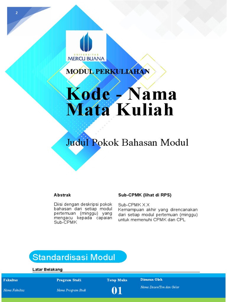 Template Modul Bahan Ajar 2021 | PDF
