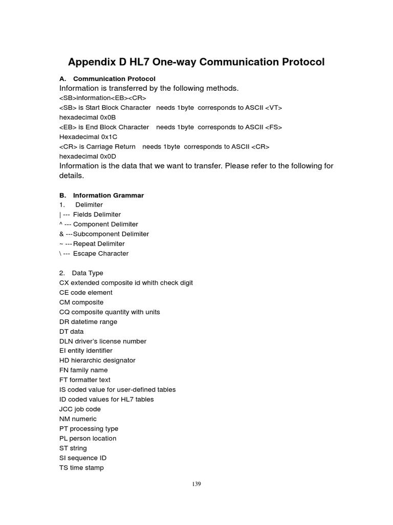 URIT-5500 HL-7 protocol (1) (2020_08_20 02_50_44 UTC) | PDF | Computing | Computer Data