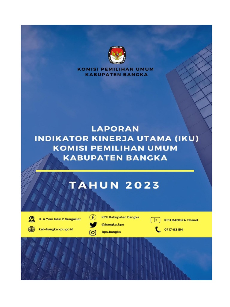 Laporan Iku Kpu Bangka Tahun 2023 | PDF
