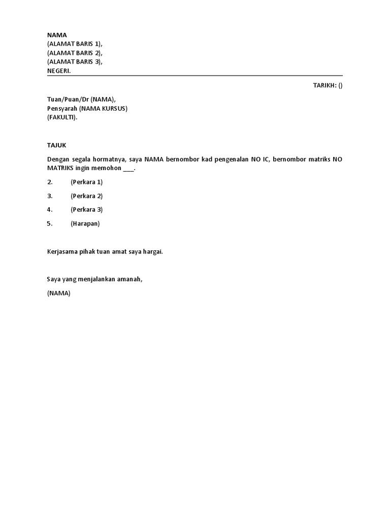 Template Surat Rasmi | PDF | Teknologi & Rekayasa