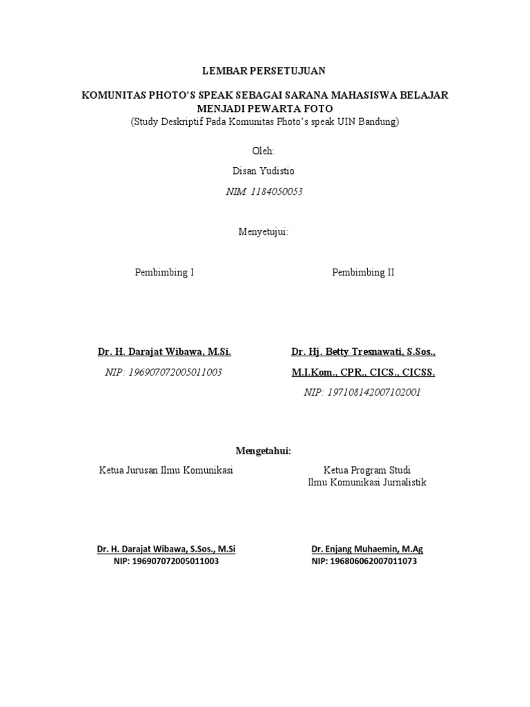 Lembar Persetujuan | PDF