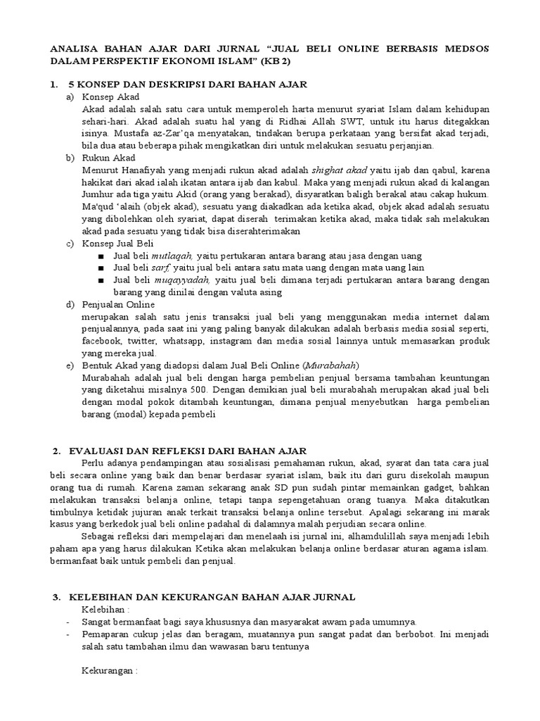 Analisa Bahan Ajar KB 2 (PAI Kontemporer) | PDF