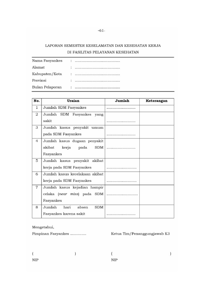 1.3.6.a.2 Contoh Laporan K3 Fasyankes_SS (berdasar Permenkes RI No. 52 ...