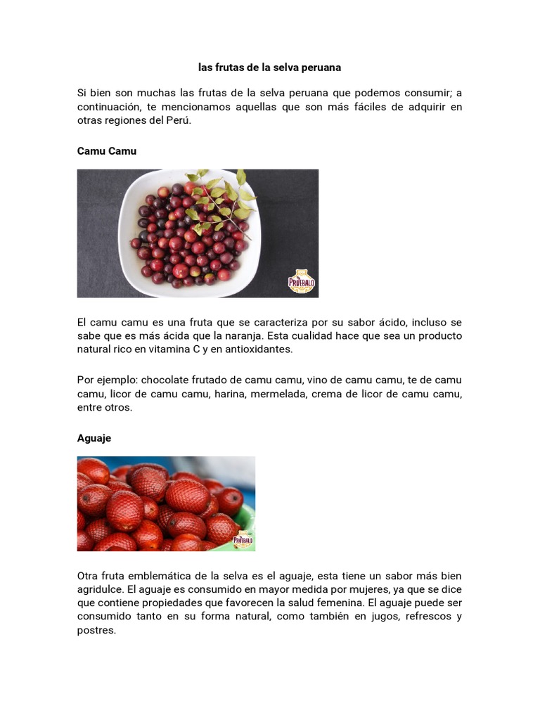 Las Frutas de La Selva Peruana | PDF