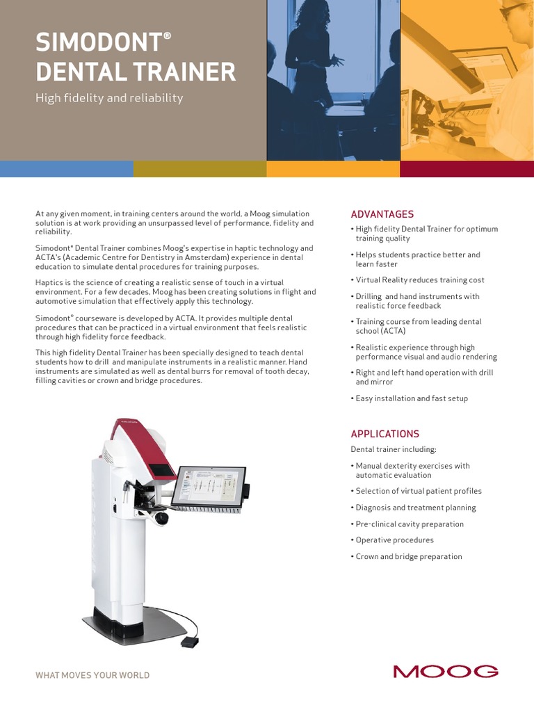 Moog Haptics SimodontDentalTrainer Datasheet en | PDF | Simulation ...