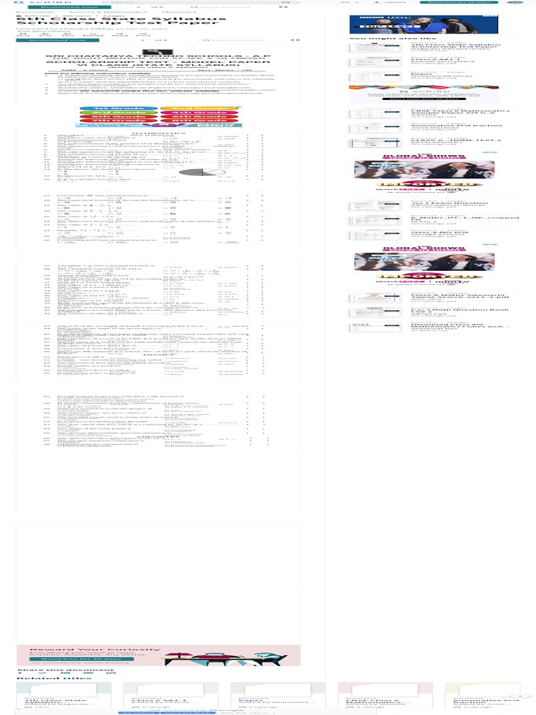 Class 6 Scholarship Exam Question Paper | PDF