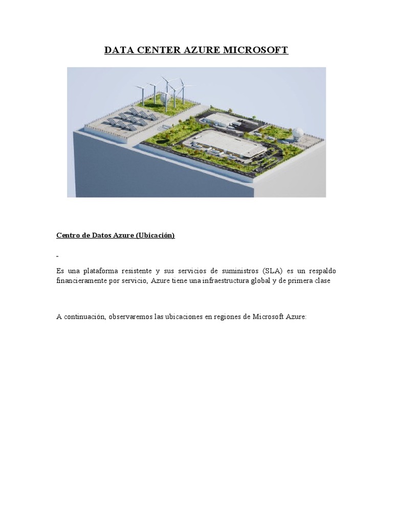 Data Center Azure Microsoft Blanca | PDF | Microsoft Azure | Microsoft