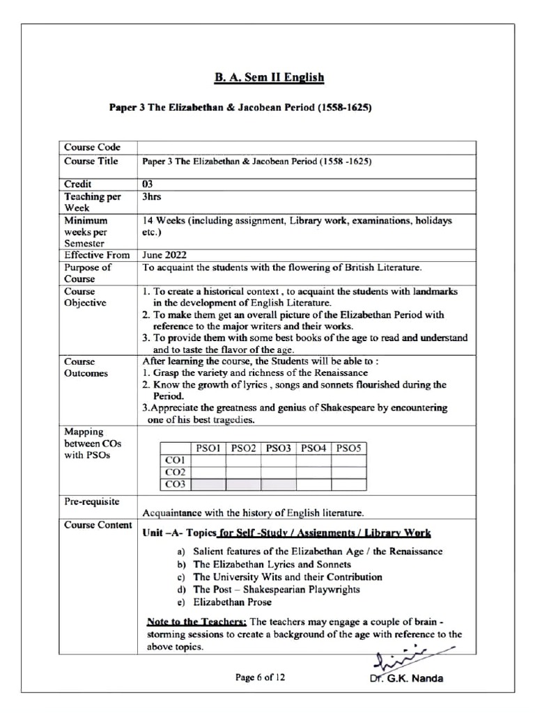 English Sem 2 Syllabus 11-Jul-2023 | PDF | William Shakespeare ...