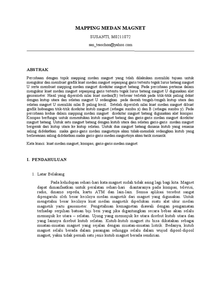 Mapping Medan Magnet dengan Gaussmeter | PDF | Sains & Matematika