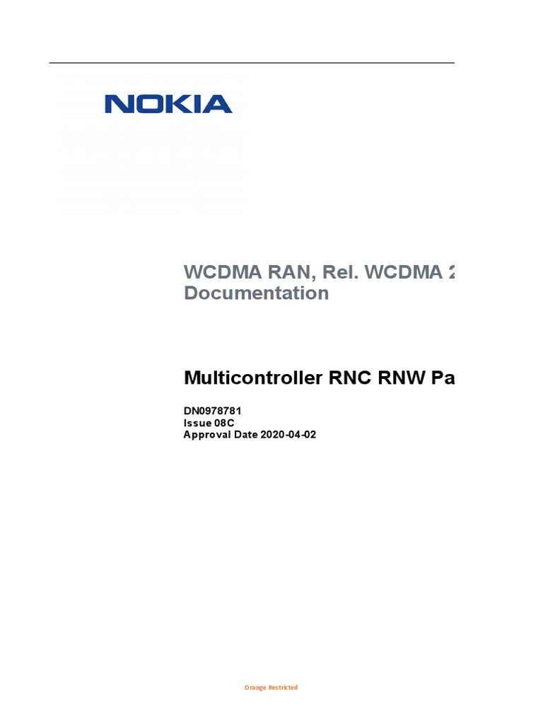 Wcdma20 MCRNC RNW Parameters | PDF | Internet Protocols | Parameter (Computer Programming)
