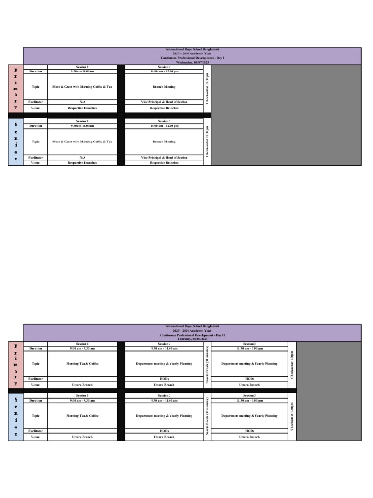 Sample CPD Plan For Schools | PDF | Classroom | Educational Technology