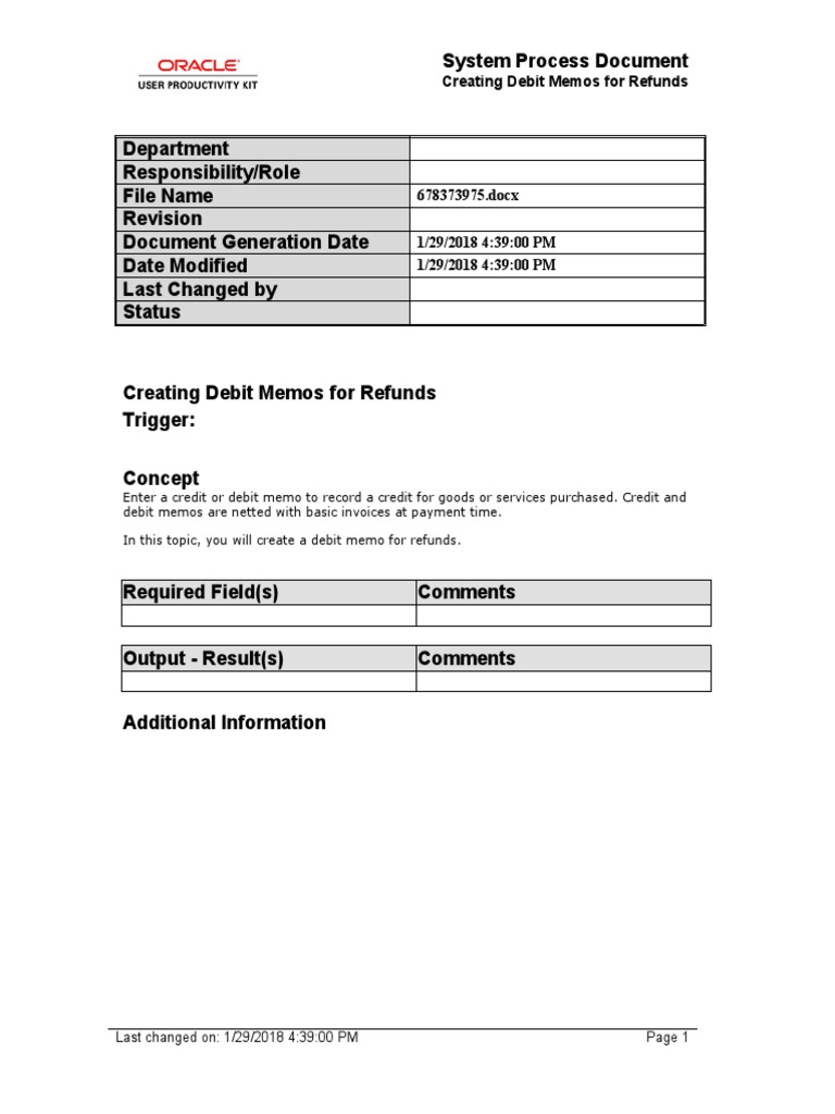 Creating Debit Memos For Refunds Spd Pdf Invoice Debits And Credits