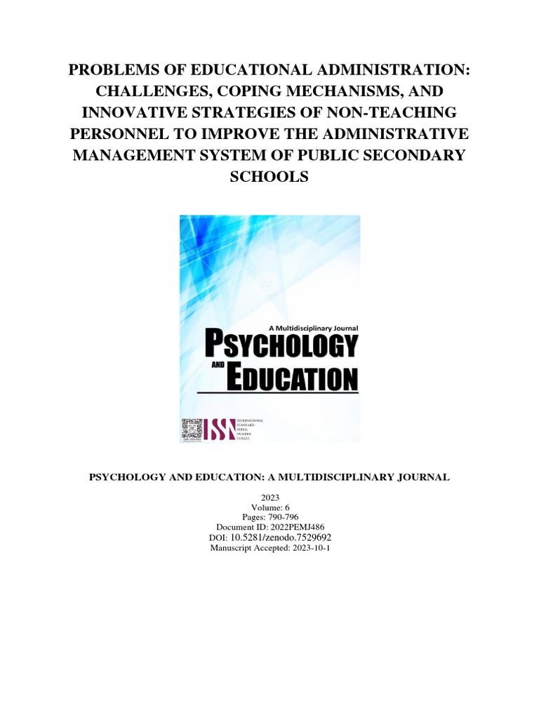 Problems of Educational Administration: Challenges, Coping Mechanisms, and Innovative Strategies ...