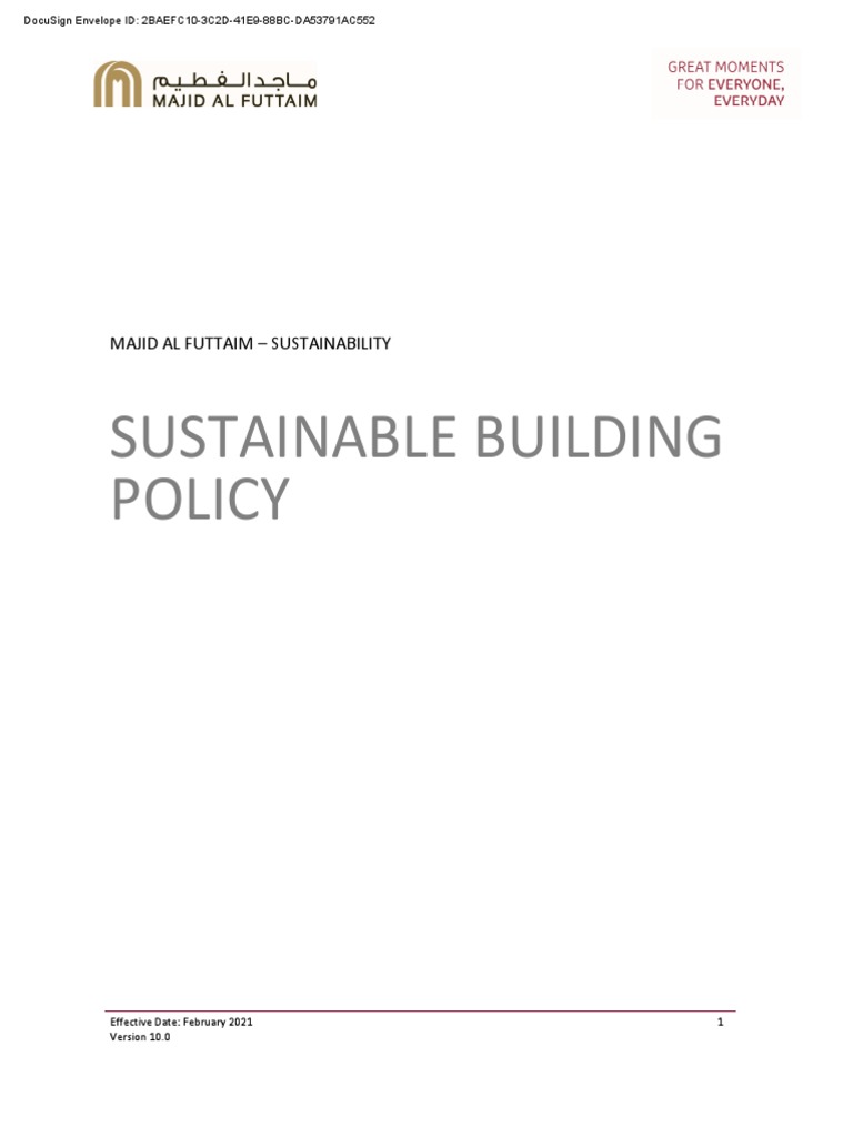 Majid Al Futtaim Sustainable Building Policy | PDF | Green Building | Waste