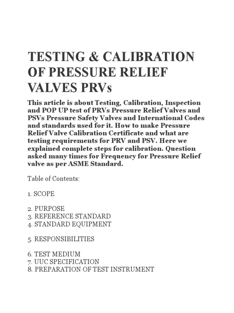 PSV Testing | PDF | Valve | Leak
