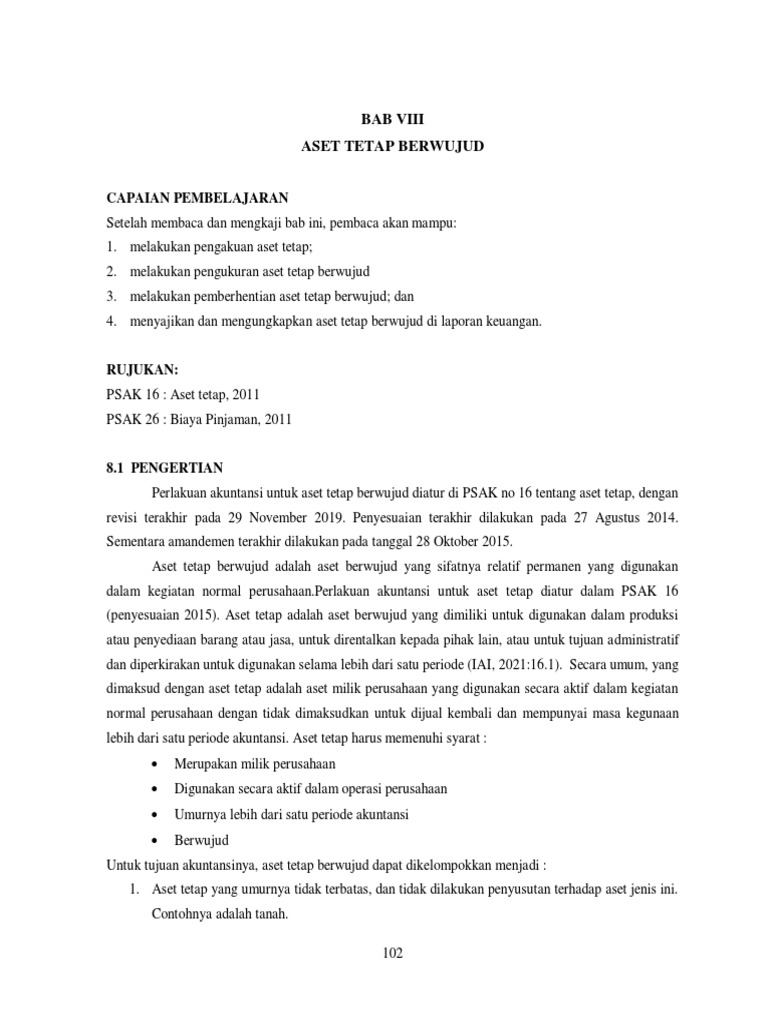 BAB 8-Aset Tetap-Des 2021 | PDF | Pengelolaan Keuangan & Uang