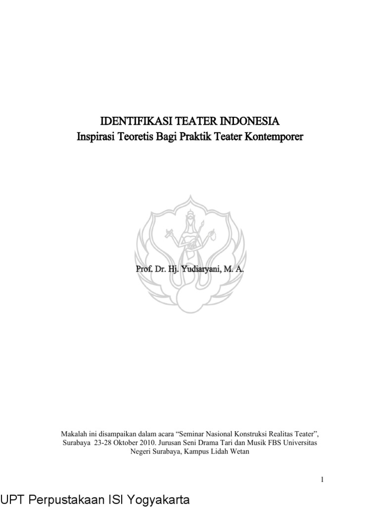 Teater Kontemporer: Identitas dan Inspirasi | PDF | Ilmu Sosial | Seni