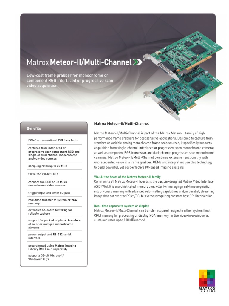 Matrox Meteor II Multi Channel | PDF | Video | Rgb Color Model
