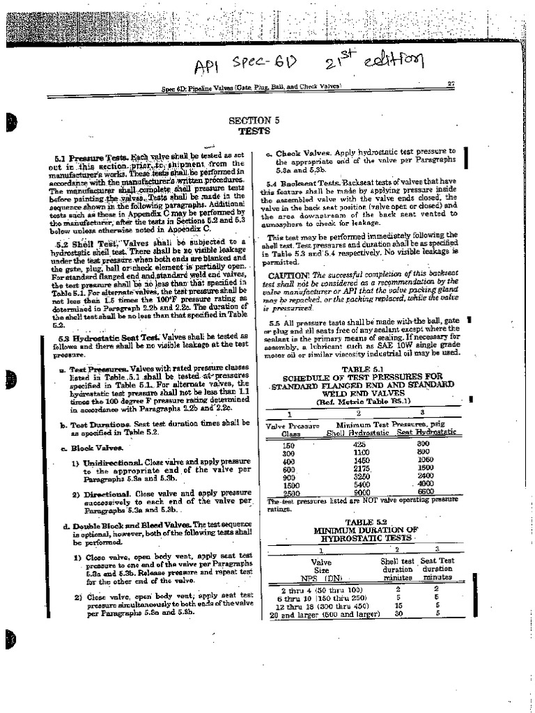 API 6d Pre. Class | PDF
