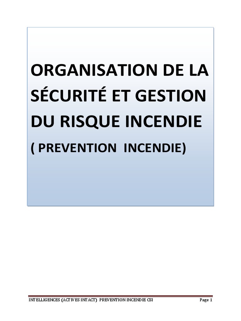 Prevention Incendie PDF | PDF | Sécurité | Risque