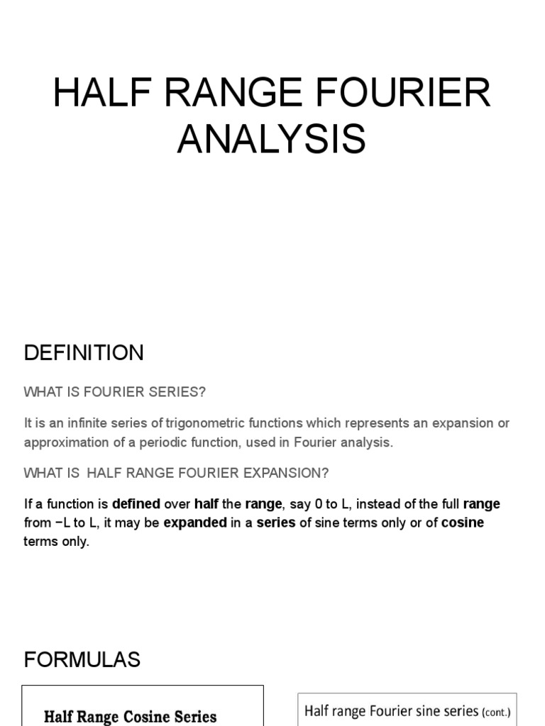 Half Range Fourier Analysis | PDF