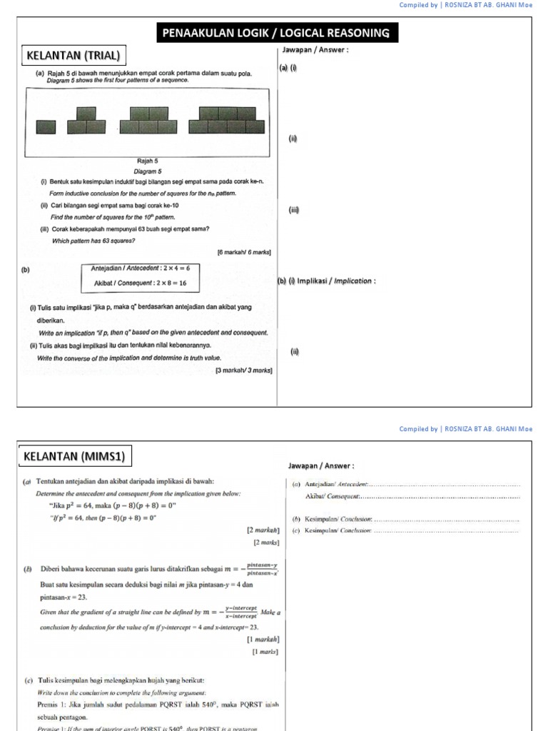 Penaakulan Logik (Logical Reasoning) 2022 | PDF