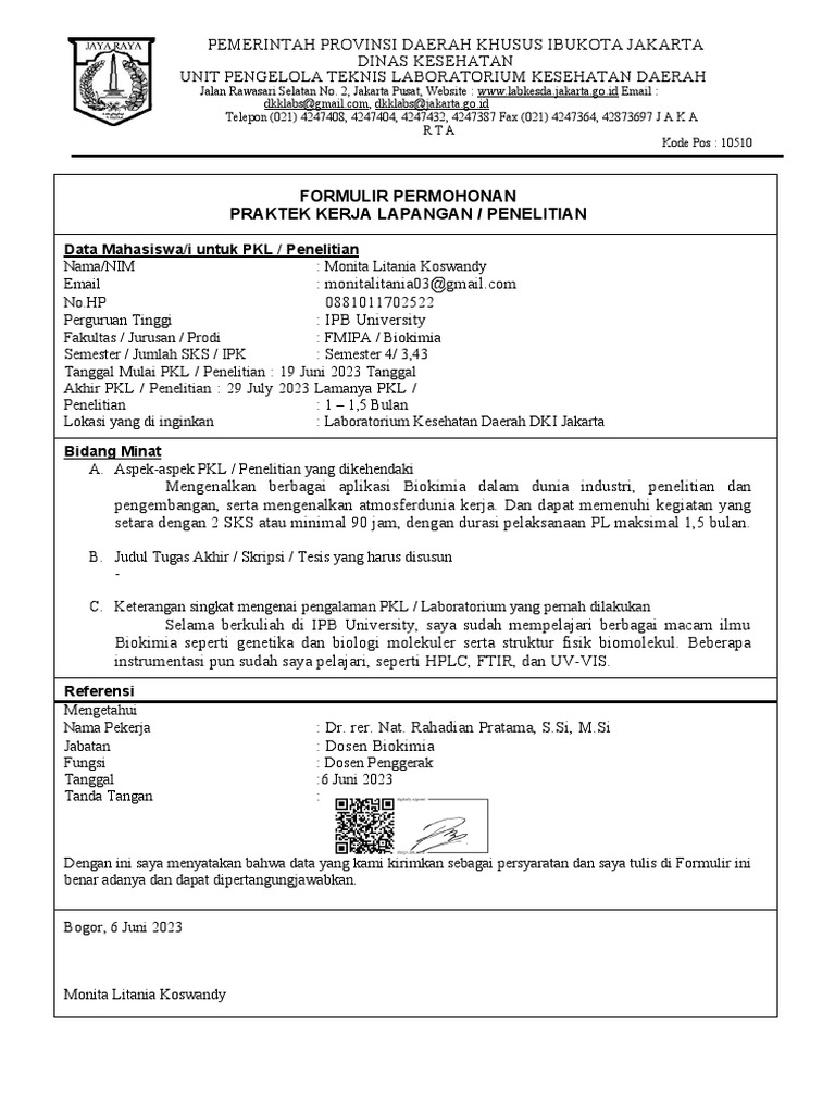 Form PKL Fix BGT | PDF