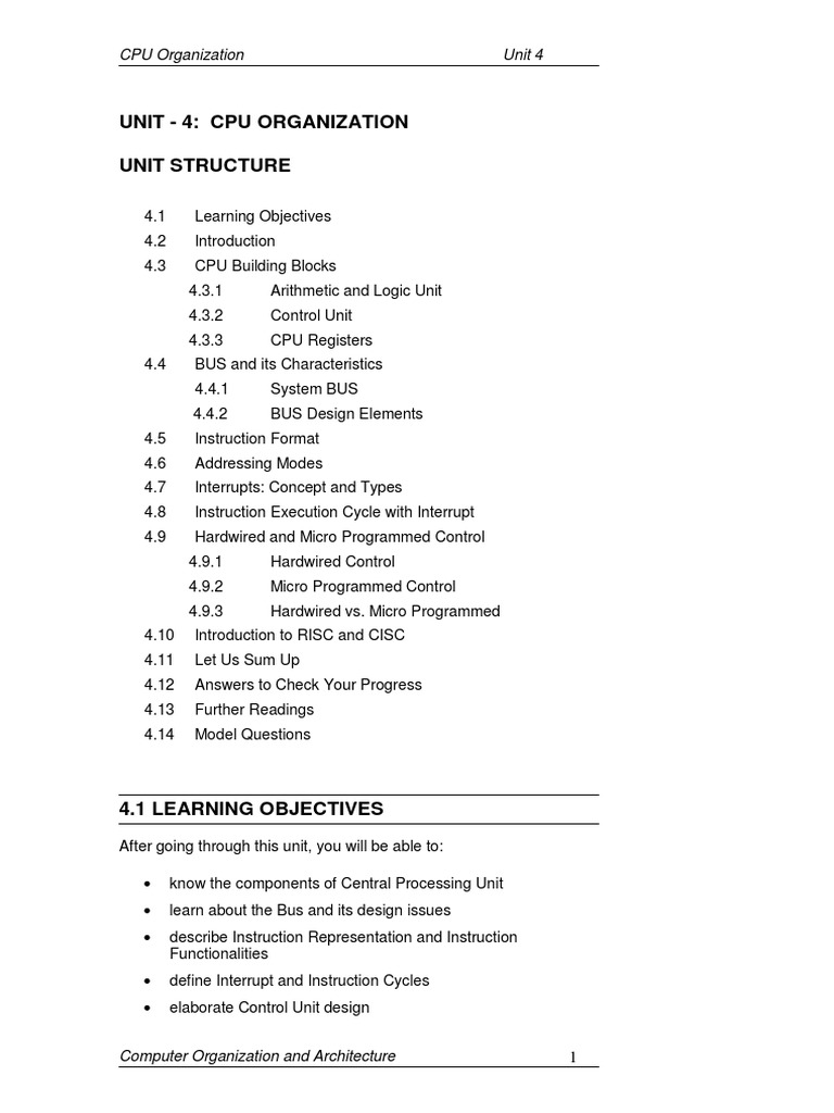 Session1-CPU Organization | PDF | Central Processing Unit | Input/Output
