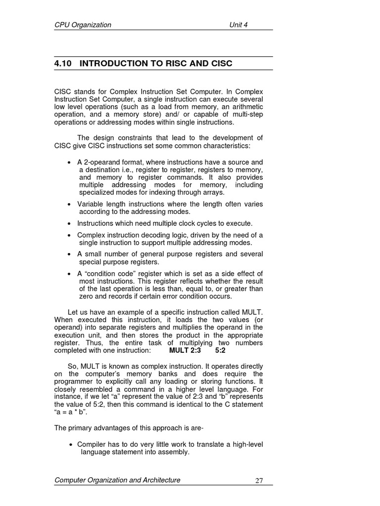 Session2--Introduction to RISC and CISC | PDF | Central Processing Unit | Computer Architecture