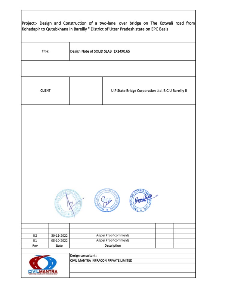 Design of Soild Slab 1x14x0.65 | PDF | Structural Engineering | Mechanics