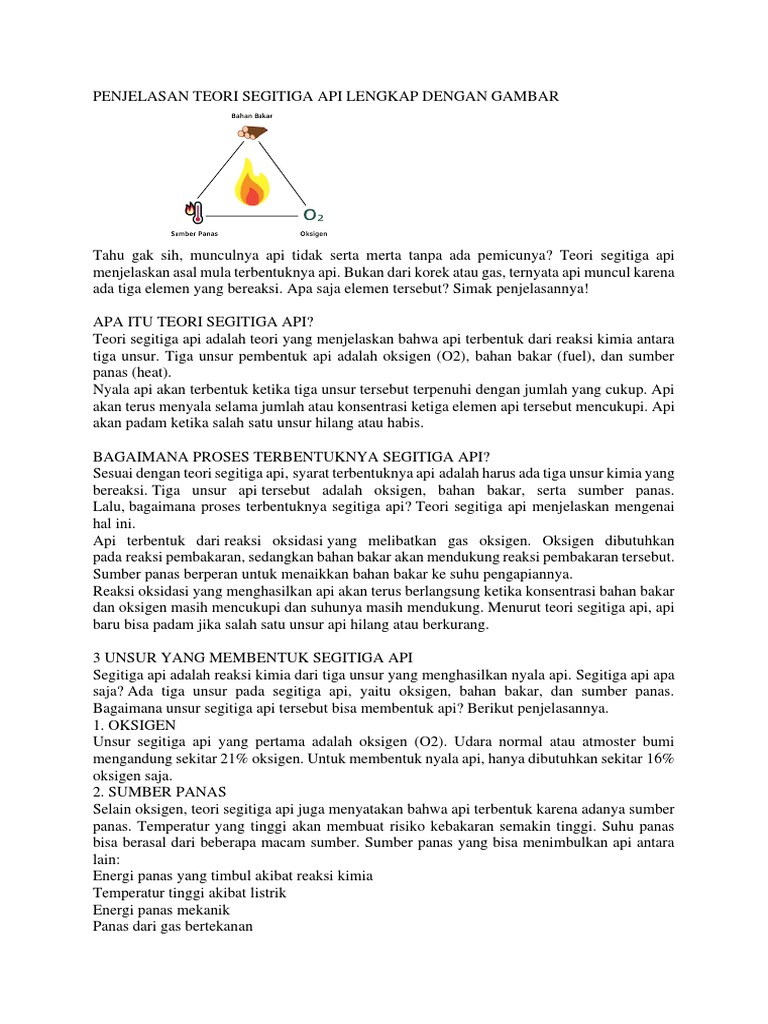 Penjelasan Teori Segitiga Api | PDF