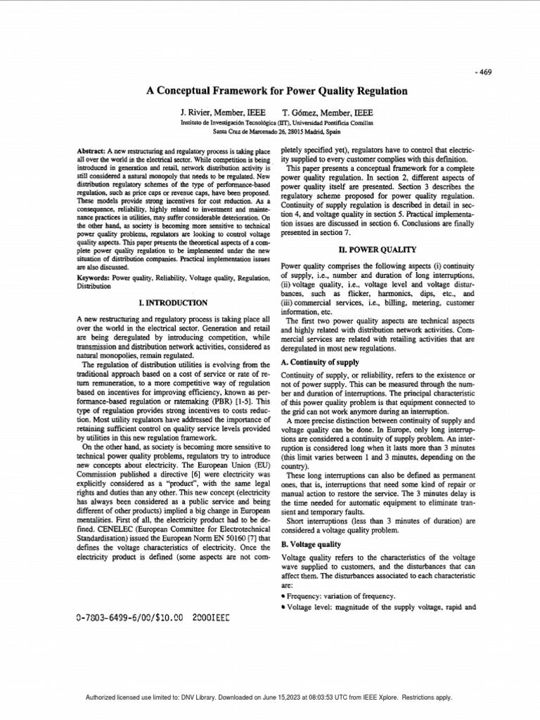 Power Quality Regulation Framework | PDF | Electromagnetic ...