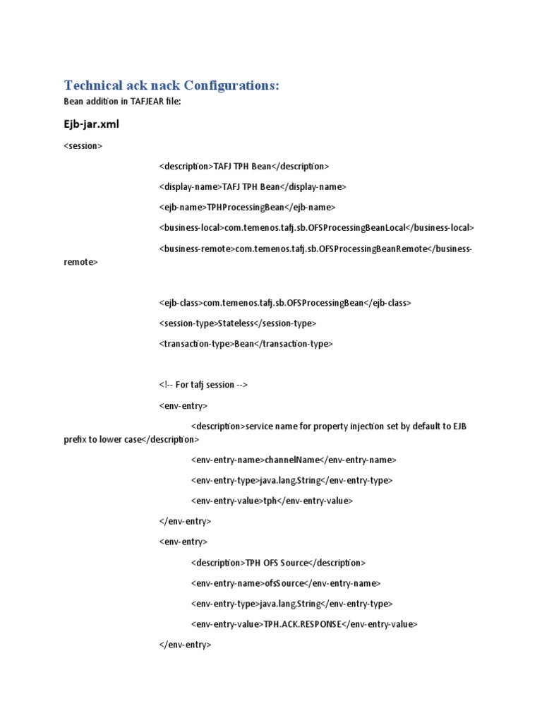 Technical Ack Nack Configurations Setup | PDF | Java Specification ...