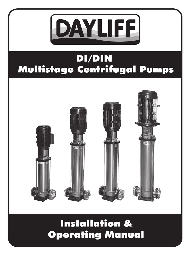 Di/Din Multistage Centrifugal Pumps | PDF | Pump | Electric Motor