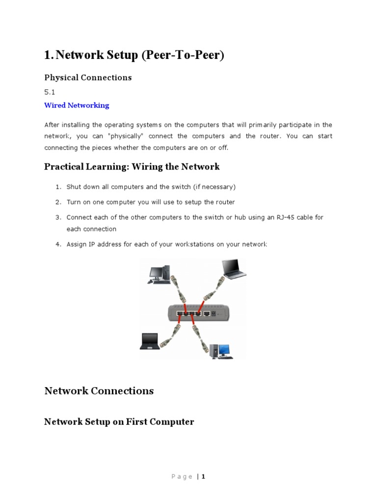 Network Setup Peer To Peer | PDF | Computer Network | Microsoft Windows